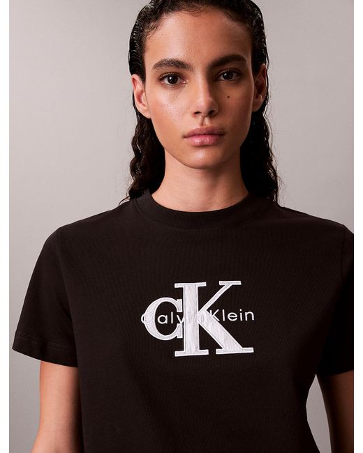 Calvin Klein Shine Monologo Graphic Classic T-Shirt in Black | Lyst UK