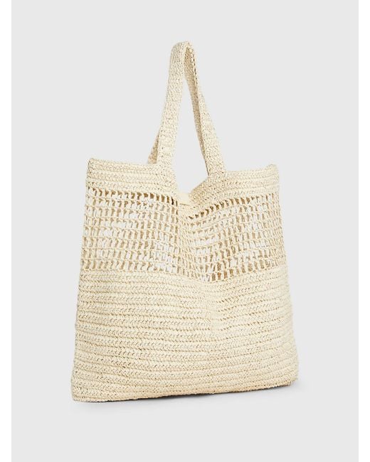 Calvin Klein Large Straw Tote Bag in Natural Lyst UK