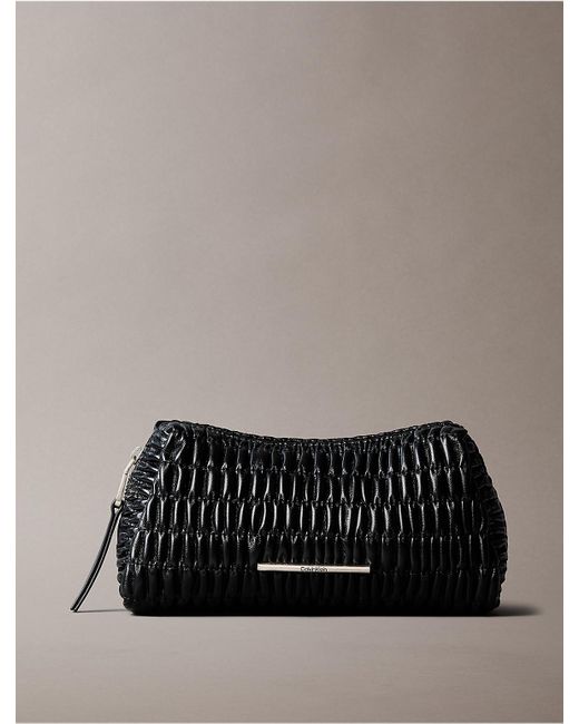 Calvin Klein Calvin Klein Ruched Beauty Case in Gray | Lyst