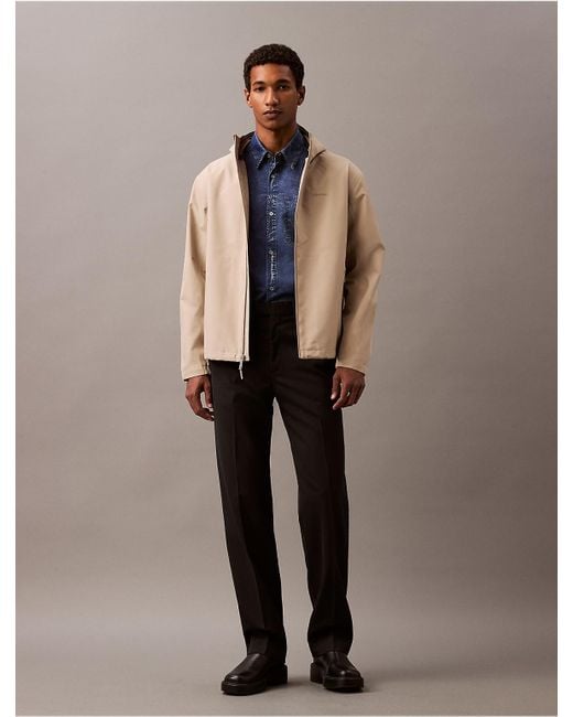 Calvin Klein Water Resistant Unlined Rain Jacket in Natural for Men | Lyst