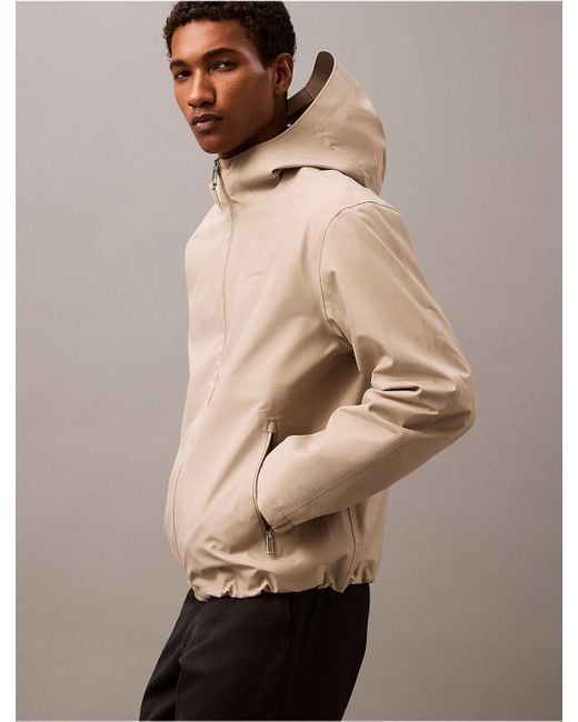 Calvin Klein Water Resistant Unlined Rain Jacket in Natural for Men | Lyst