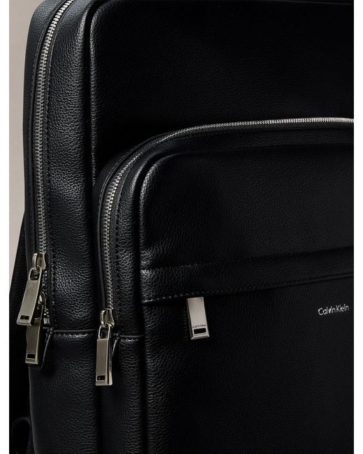 Calvin Klein Micro Pebble Slim Square Backpack in Black for Men | Lyst UK