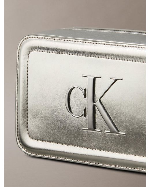 Calvin Klein Bold Monogram Metallic Camera Bag | Lyst UK
