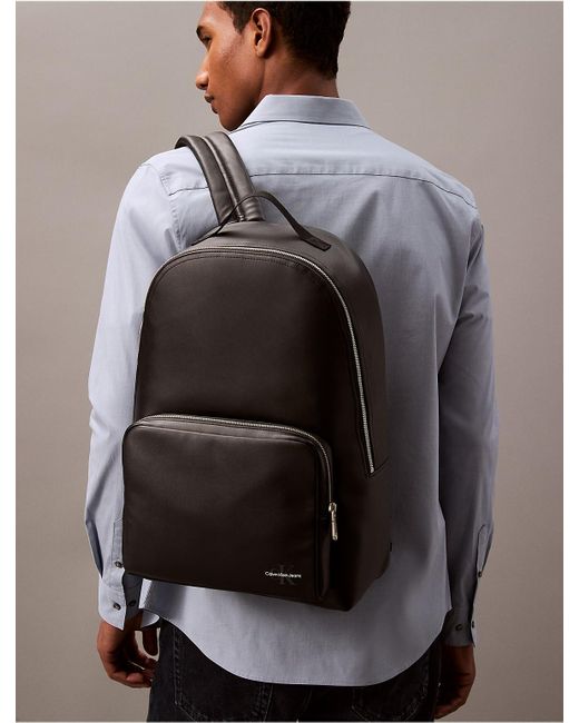 Calvin Klein Monogram Logo Campus Backpack in Black for Men | Lyst