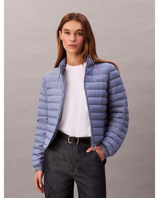 Calvin Klein Double Faced Wool Blend Shawl Collar Coat in Blue | Lyst UK
