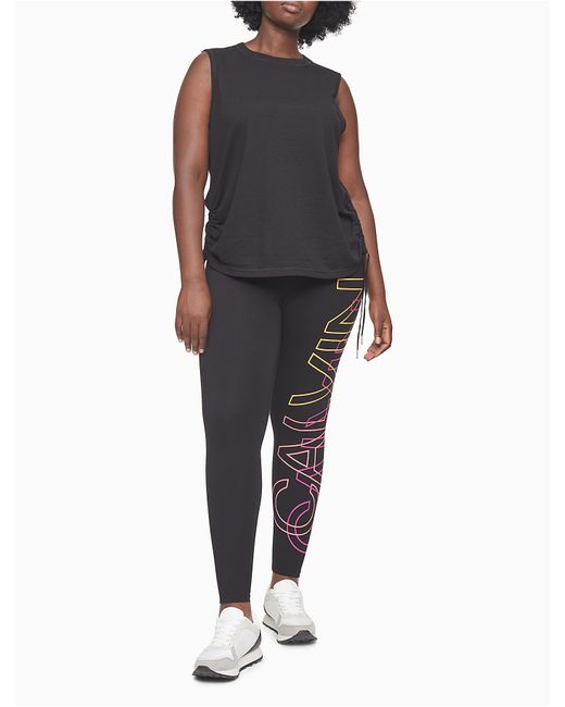 Calvin Klein Performance Plus Double Outline Logo High Waist Leggings