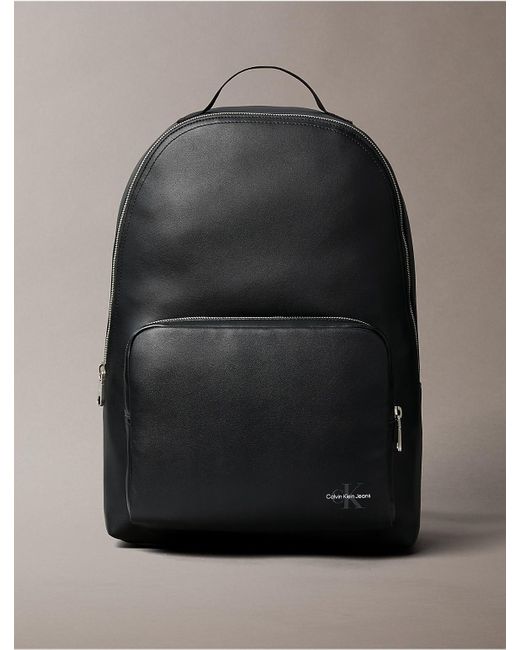 Calvin Klein Monogram Logo Campus Backpack in Black for Men | Lyst