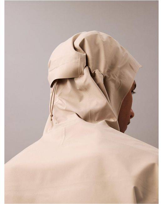 Calvin Klein Water Resistant Unlined Rain Jacket in Natural for Men | Lyst