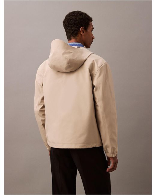 Calvin Klein Water Resistant Unlined Rain Jacket in Natural for Men | Lyst