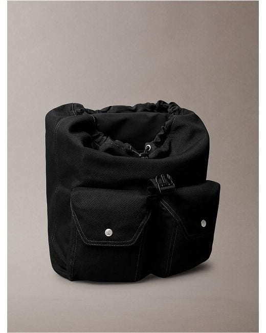 Calvin Klein Canvas Flap Backpack in Black for Men | Lyst