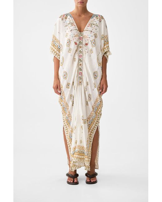 CAMILLA Kaftan With Front Tab Detail Ottoman Dynasty in White | Lyst UK