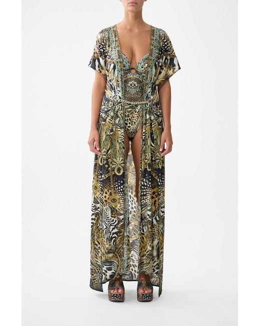 CAMILLA Front Split Beach Maxi Dress With Chain Feline Folklore in ...