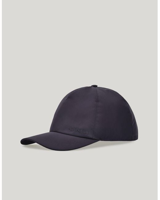 Canali Baseball Cap With Embroidered Logo And Adjustable Leather ...