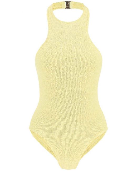 Hunza G Polly Swim Swimsuit in Yellow | Lyst Hunza G Polly Swim Swimsuit in Yellow | Lyst