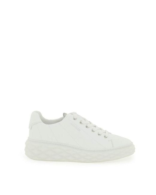 Jimmy Choo Leather Diamond Light Maxi Sneakers In White Lyst Canada