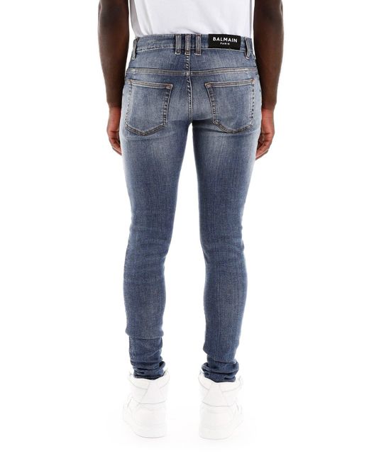 Balmain Denim Skinny Jeans in Blue for Men - Lyst