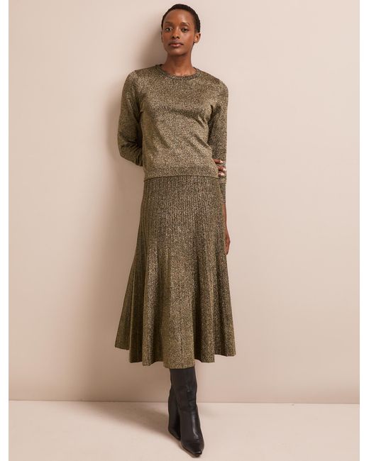 Cefinn Colette Lurex Maxi Skirt in Natural | Lyst UK