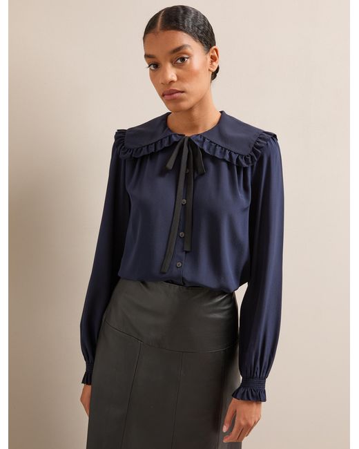 Cefinn Vera Silk Blouse in Blue | Lyst UK