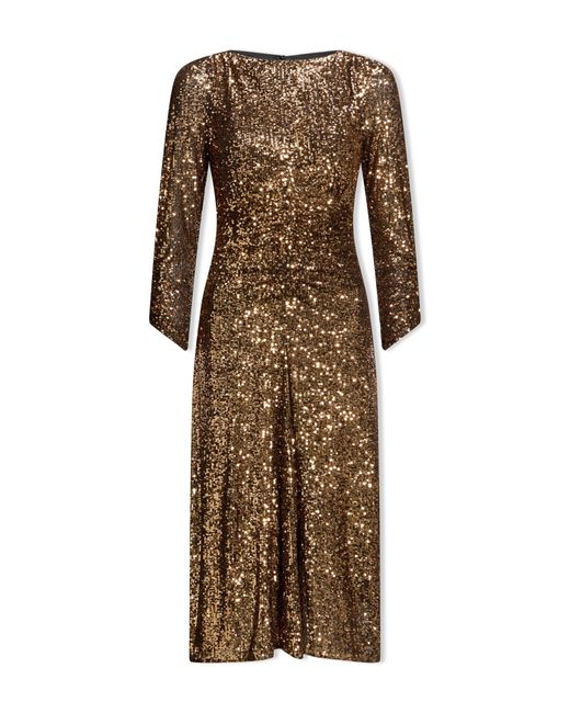 Cefinn Monique Sequin Midi Dress in Natural | Lyst UK