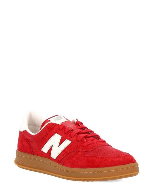 New Balance T500 Lace-Up Sneakers in Red | Lyst