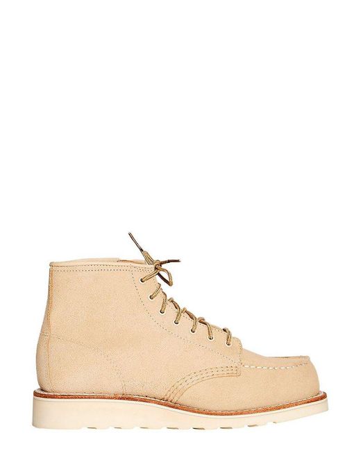 Red Wing Classic Moc Round-toe Ankle Boots in Natural | Lyst
