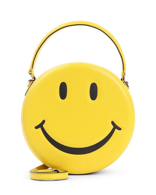 Moschino Smiley-Face Small Tote Bag in Yellow | Lyst