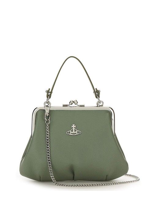 Vivienne Westwood Orb Plaque Granny Frame Handbag in Green | Lyst