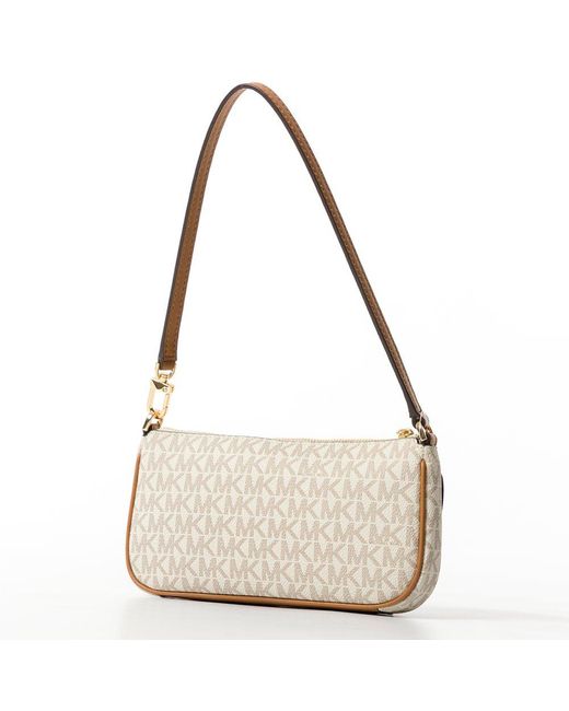 MICHAEL Michael Kors Zoe Small Signature Logo Pochette Bag in Metallic ...