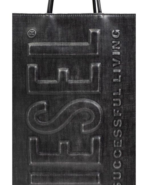 DIESEL Dsl 3d Logo-embossed Top Handle Tote Bag in Black for Men | Lyst UK