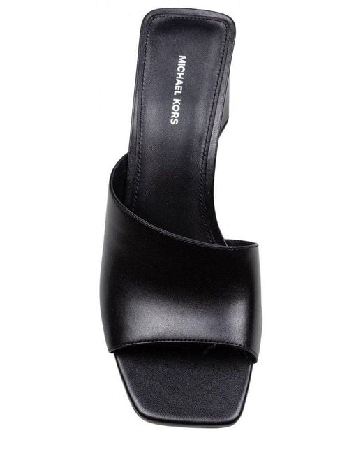 Michael Kors Merriam Wedge Slip-On Sandals in Black | Lyst