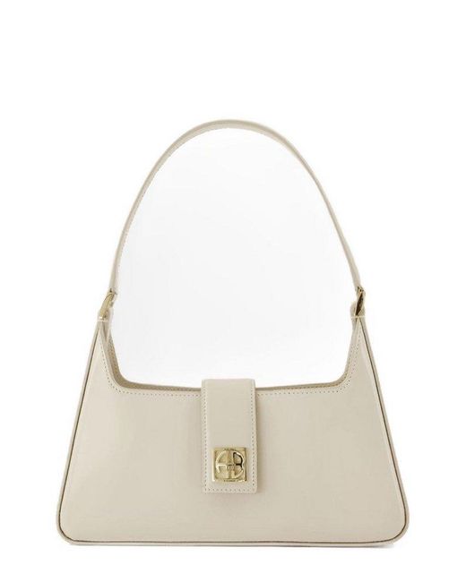 Anine Bing Lou Logo Plaque Shoulder Bag in White | Lyst