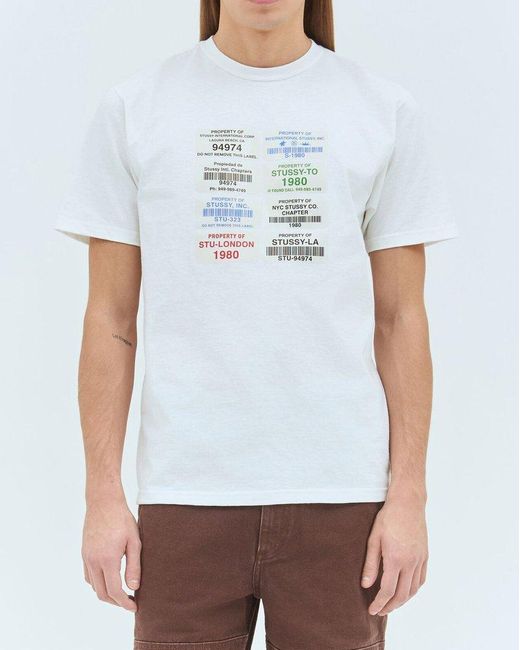 Stussy Codes Graphic T-Shirt in White for Men | Lyst