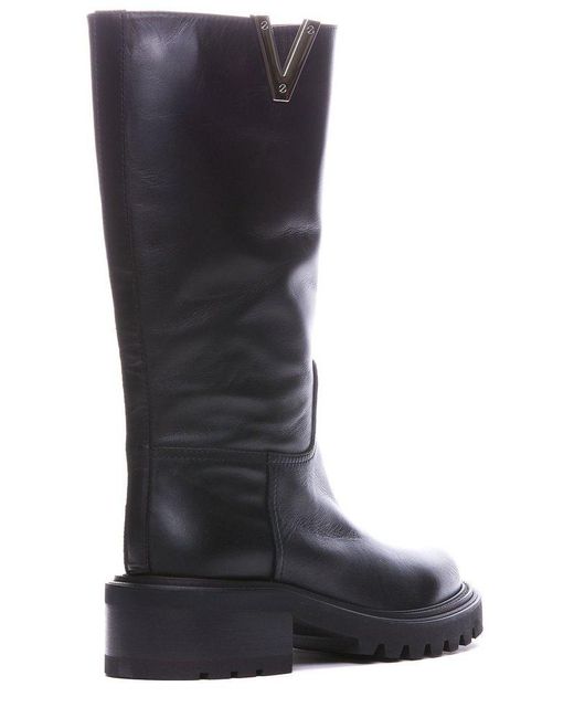 Via Roma 15 Lug Sole Boots in Black | Lyst