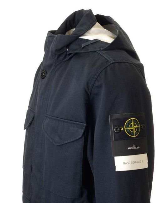 Stone Island Field Jacket in Blue for Men | Lyst