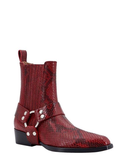 Paris Texas Helena Embossed Ankle Boots in Red | Lyst