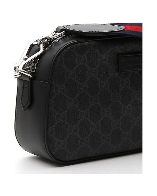 Gucci GG Supreme Shoulder Bag in Black for Men | Lyst