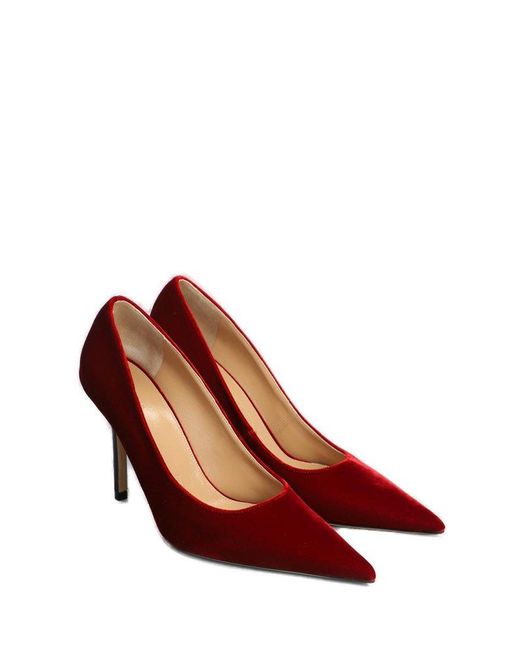 JW Anderson Pointed-toe Velvet Pumps in Red | Lyst