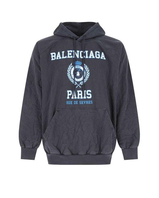 Balenciaga Rue De Sevres Oversized Hoodie in Blue for Men | Lyst Balenciaga Rue De Sevres Oversized Hoodie in Blue for Men | Lyst