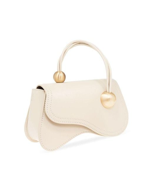 Cult Gaia Kazia Logo Lettering Crossbody Bag in Natural | Lyst