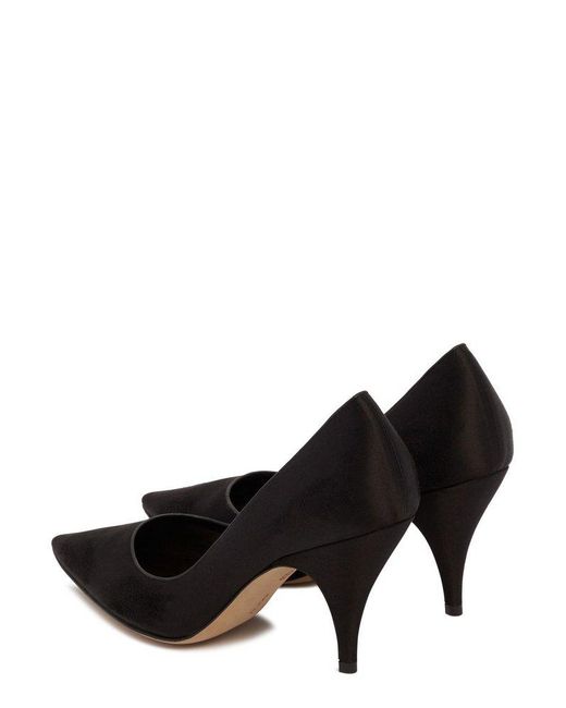 The Row Satin Liisa Pumps in Black | Lyst