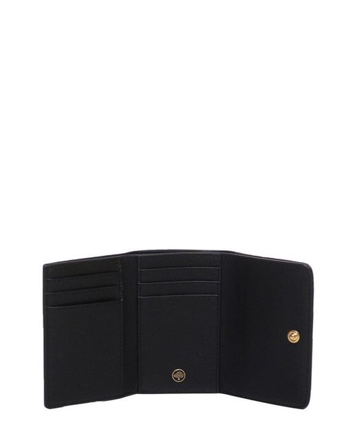 Mulberry Logo-Lettering Tri-Fold Wallet in Black | Lyst