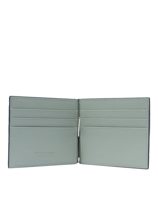 Bottega Veneta Intrecciato Bill Clip Bifold Wallet in Blue for Men ...