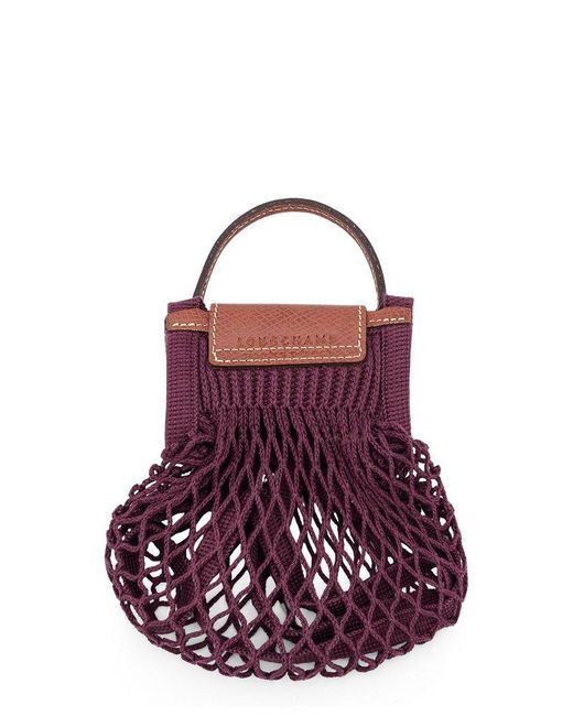 Longchamp Le Pliage Filet Strapped Mini Shoulder Bag in Purple | Lyst