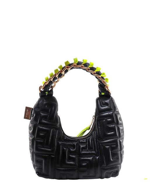 Balmain Quilted Pillow Mini Hobo Bag in Black | Lyst Balmain Quilted Pillow Mini Hobo Bag in Black | Lyst