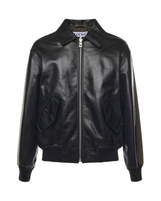 Loewe Hybrid Bomber Jacket in Black for Men | Lyst