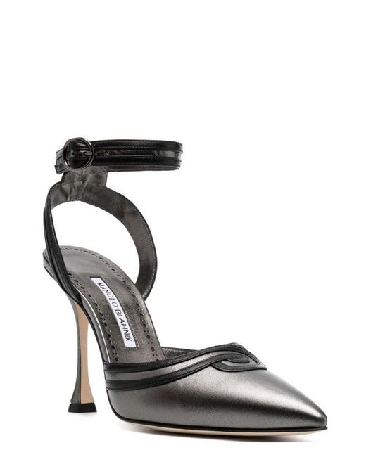 Manolo Blahnik Chonga Heeled Pumps in Black | Lyst