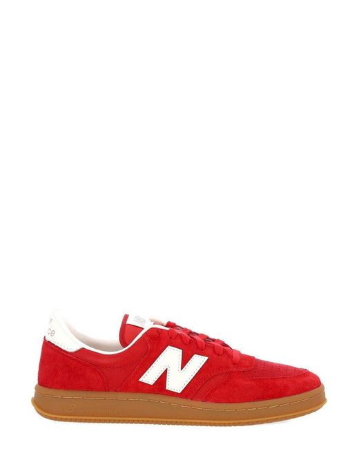 New Balance T500 Lace-Up Sneakers in Red | Lyst
