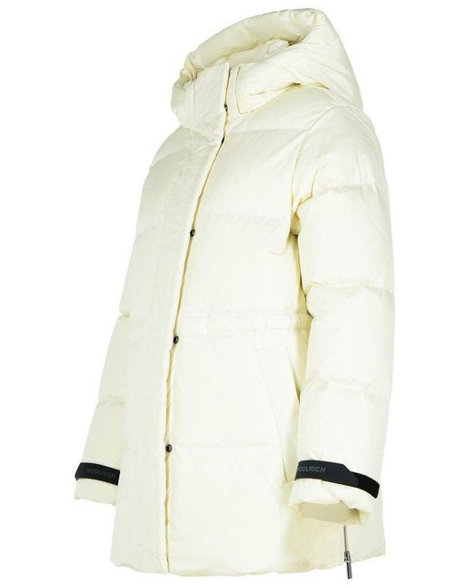 Woolrich Alsea Hooded Puffer Jacket in White | Lyst
