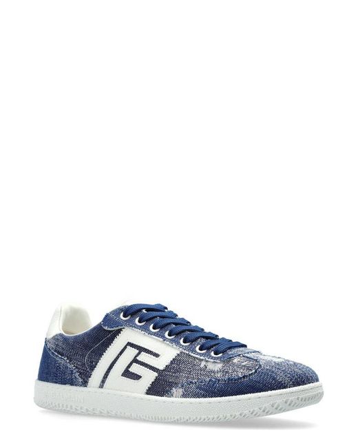 Balmain Denim Swan Trainers in Blue for Men | Lyst