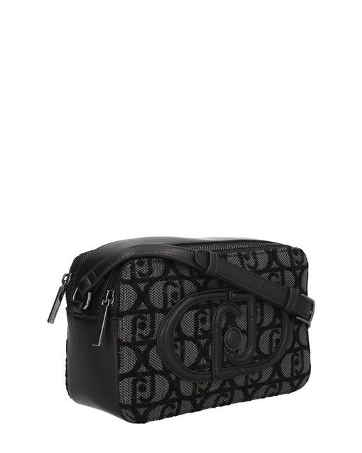 Liu Jo Monogram Jacquard Zipped Crossbody Bag in Black | Lyst